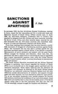 Sanctions against apartheid | South African History Online