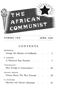 The African Communist Number 2 April 1960 | South African History Online