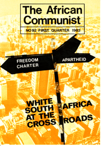 The African Communist No 92, First Quarter 1983 | South African History ...