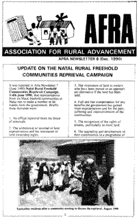 Update on the Natal rural freehold communities reprieval campaign ...