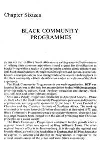 Chapter sixteen: Black community programmes | South African History Online