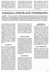 KwaZulu and Black townships | South African History Online