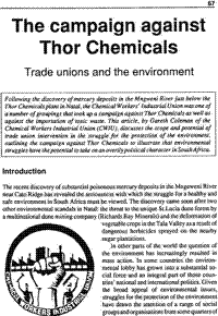 The campaign against Thor Chemicals | South African History Online