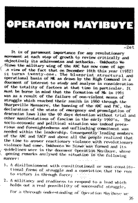 Operation Mayibuye | South African History Online