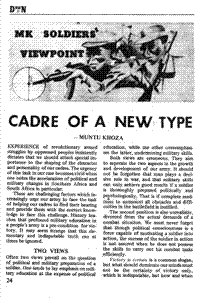MK soldiers` viewpoint: cadre of a new type | South African History Online