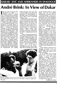 Dakar: ANC and Afrikaners in dialogue | South African History Online