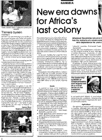 Namibia: New era dawns for Africa`s last colony | South African History ...