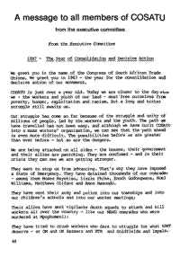 A message to all members of COSATU | South African History Online