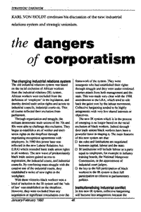 The dangers of corporatism | South African History Online