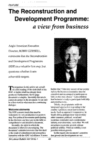 The Reconstruction and Development Programme: a view from business ...