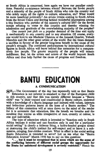 Bantu education: A communication | South African History Online