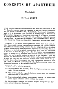 The concept of apartheid | South African History Online