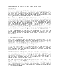 Transformation of the United Democratic Front into a new broad Front ...