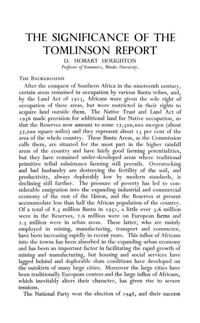 The significance of the Tomlinson report | South African History Online