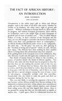 The Fact of African history: an introduction | South African History Online