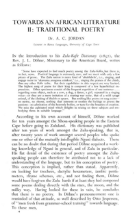 Towards an African literature II: traditional poetry | South African ...