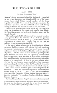 The Lessons of libel | South African History Online