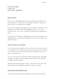 What is the UDF | South African History Online