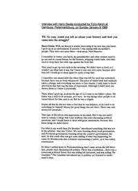 Interview with Harry Gwala conducted by Tony Karon at Dambuza ...