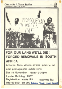 For our land well die: forced removals in So | South African History Online
