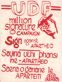 UDF: million signature campaign sign against apartheid | South African ...