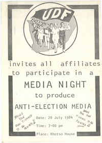 UDF - Media night | South African History Online