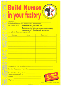 Build NUMSA in your factory | South African History Online