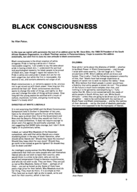 Black Consciousness | South African History Online