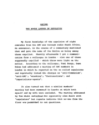 The bogus letter of expulsion | South African History Online