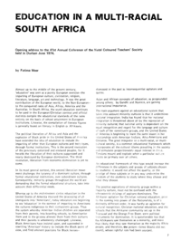 Education in a Multi-Racial South Africa | South African History Online