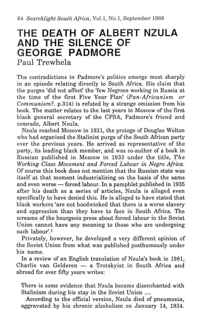 The Death of Albert Nzula and the silence of George Padmore | South ...