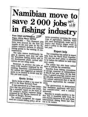Namibia Economy 1991 - 1993 | South African History Online