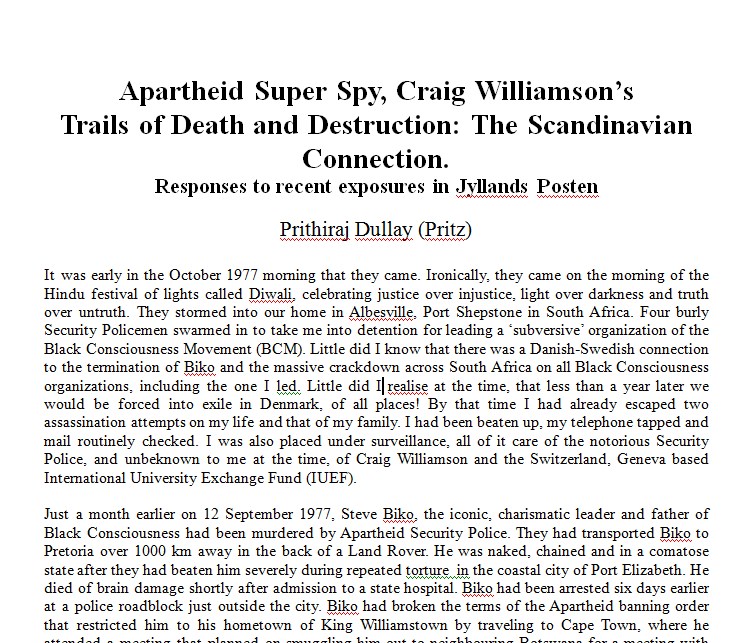 Apartheid Super Spy, Craig Williamson’s Trails of Death and Destruction ...