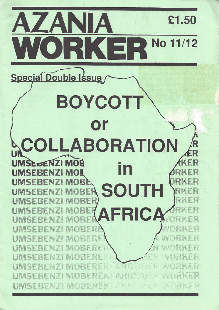 Azania Worker Issue Number 11/12- October 1988 | South African History ...