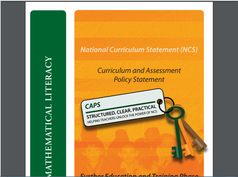 CAPS Grades 10 12 Mathematical Literacy South African History Online