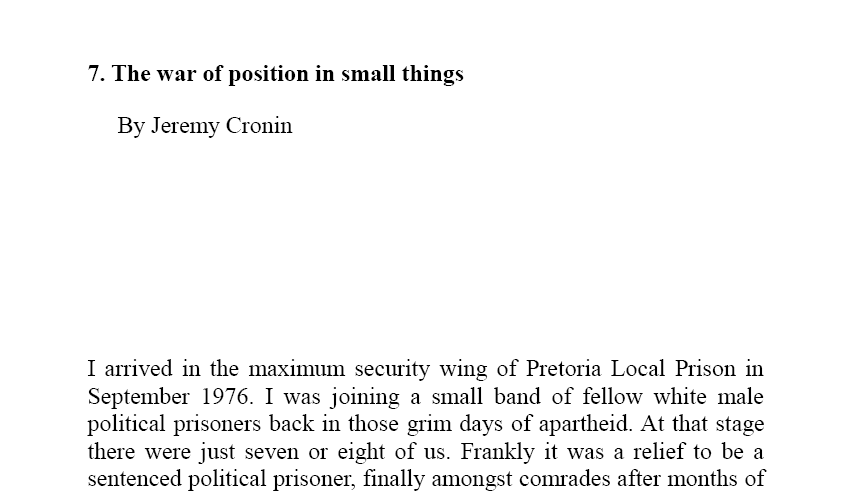 Chapter 4 The war of position in small things by Jeremy Cronin | South ...