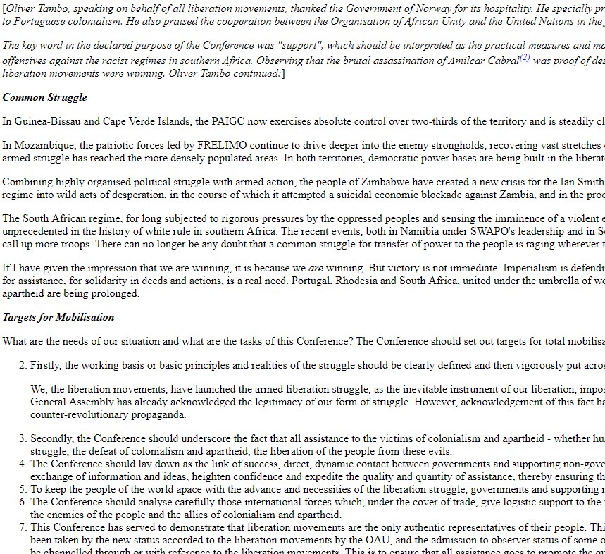 Mobilise World Support for African Liberation Struggle - Statement, on ...