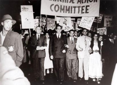 Franchise Action Committee Protest, 1940s. Cissie Gool is pictured here ...