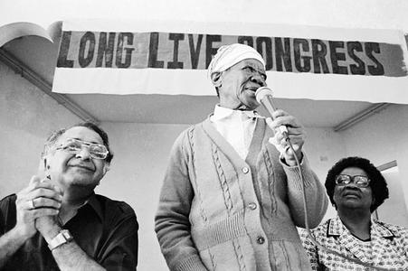 Mrs Luthuli, Mrs Sisulu and Dr. Jassat at anti SAIC meeting, Durban ...