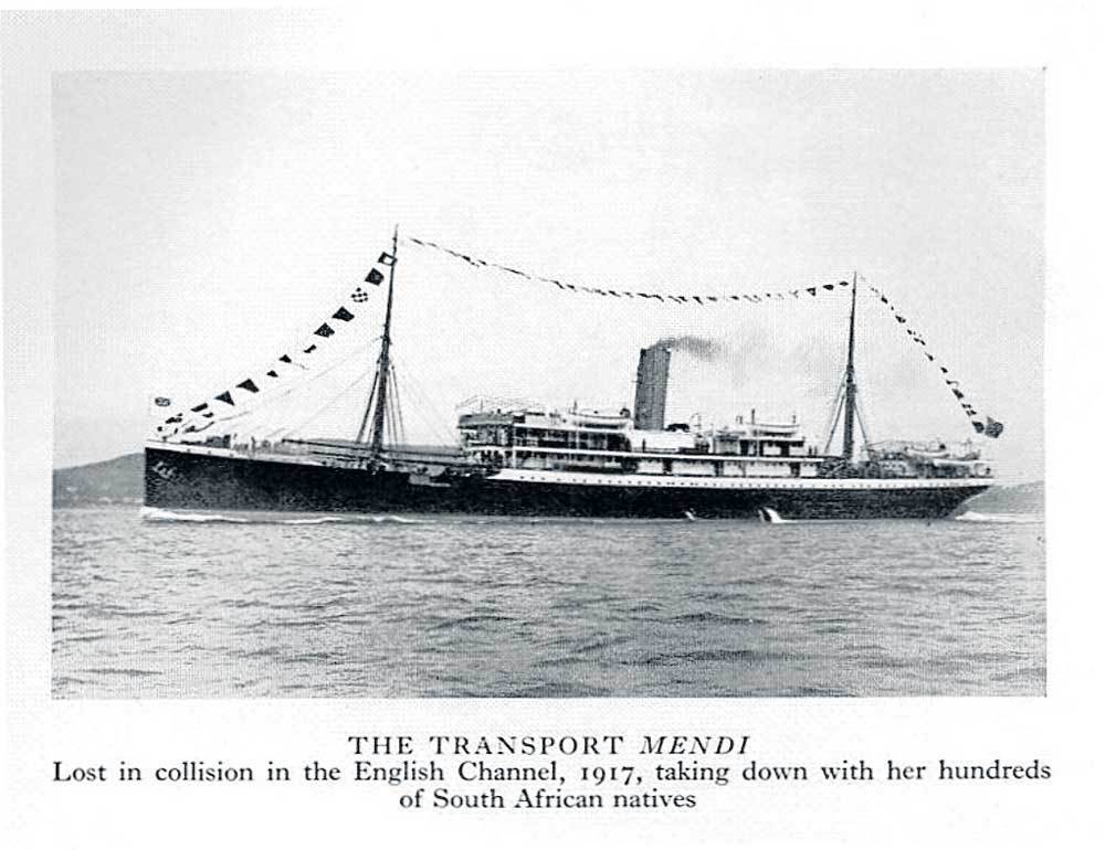 SS Mendi sinks in the English Channel on the way to France | South ...