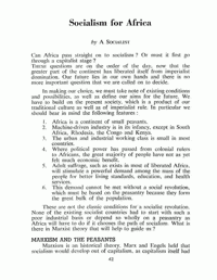 Socialism for Africa | South African History Online
