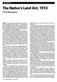 The native`s Land Act, 1913 | South African History Online