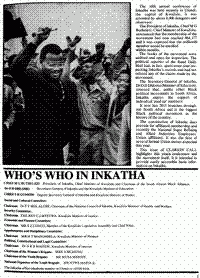 Whos who in Inkatha | South African History Online