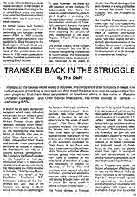 Transkei back in the struggle | South African History Online
