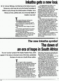 The new Inkatha symbol: the dawn of an era of hope in South Africa ...