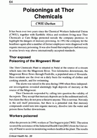 Poisonings at Thor Chemicals | South African History Online
