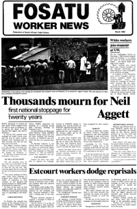 Thousands mourn for Neil Aggett: first national stoppage for twenty ...