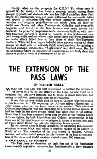 The extension of the pass laws | South African History Online
