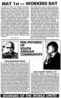 Pen Pictures of South African Communists: Yusuf Mohamed Dadoo and John Beaver Marks (`J B ...
