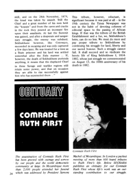 Obituary of Ruth First | South African History Online